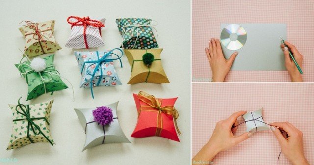 Absolutely Cutest DIY Gift Wrapping Tutorial- Beautiful Square Pillow ...