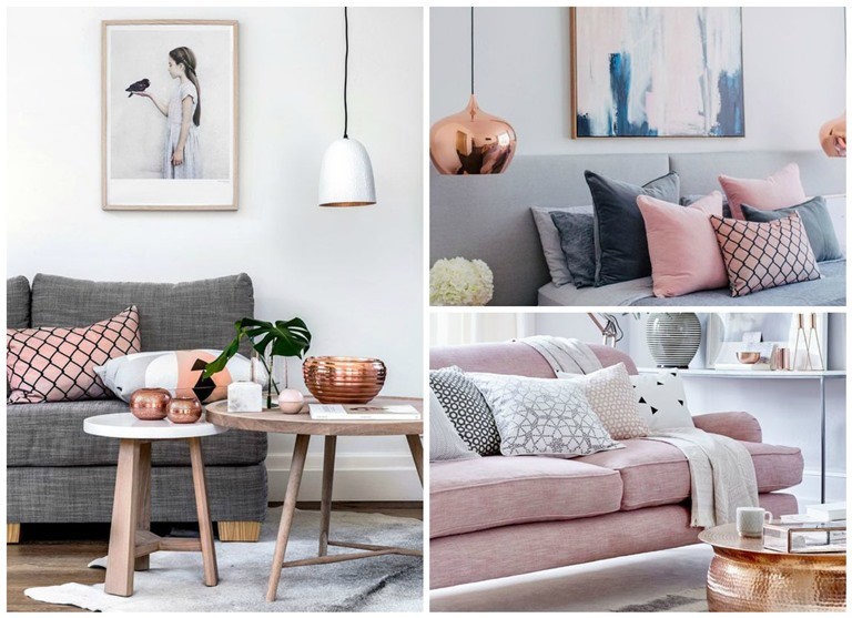 Subtle Color Combination of Blush, Gray and Copper - World inside pictures