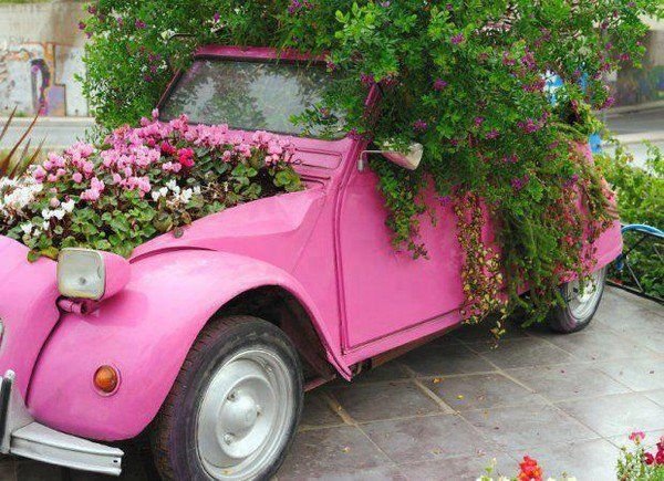 Mini Floral Car Garden Projects To Decorate Your Backyard - World ...
